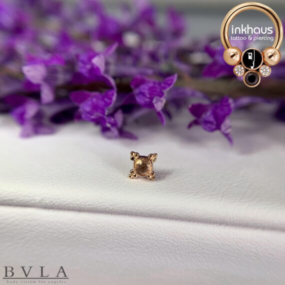 Bvla 14 Karat Rose Gold Mini Kandy W Genuine Oregon Sunstone Inkhaus Tattoo And Piercing